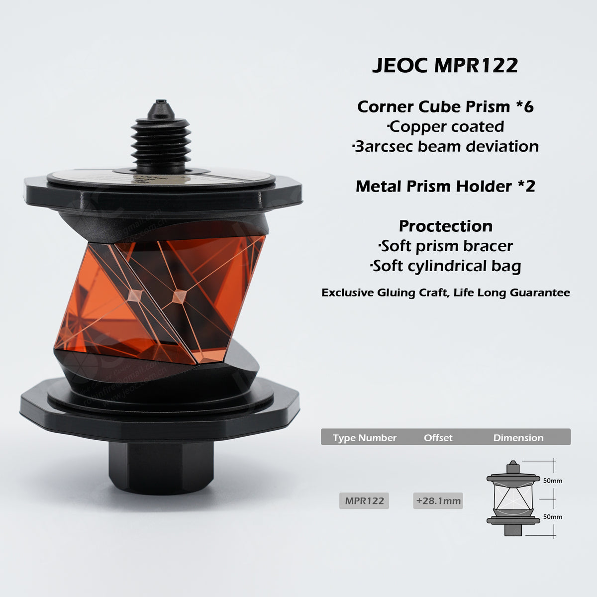 JEOC MPR122, Accurate 360 Degree Reflective Prism for Swiss ATR Total ...
