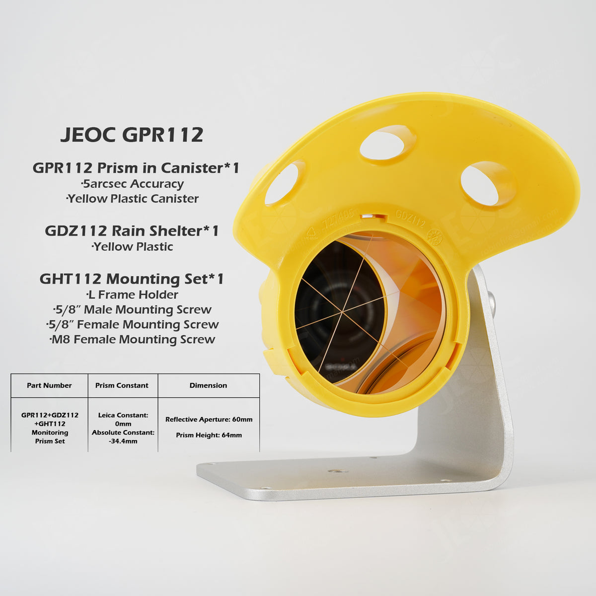 JEOC GPR112+GDZ112+GHT112 Monitoring Prism Set, for Swiss Total-statio ...