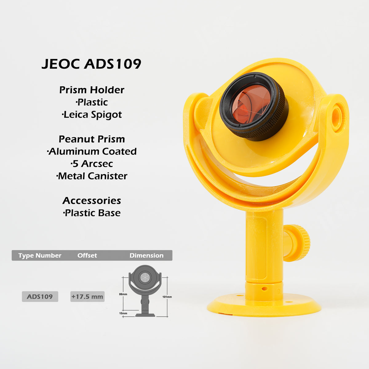 JEOC Mini Prism Reflector ADS109, 46-MP-MON, Surveying Peanut For Swis ...