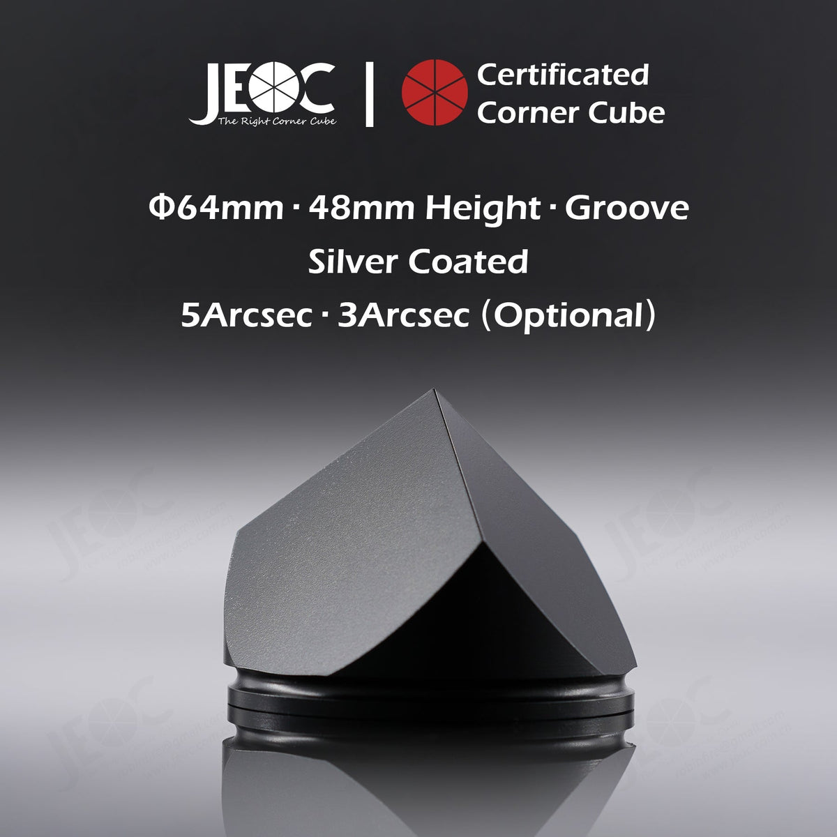 100pcs JEOC Certificated Corner Cube, 64mm Diameter, 48mm Height refle ...